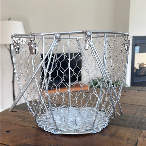Accents | Silver Cylindrical Wire Basket With Handles | Poshmark